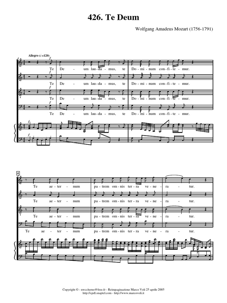 Te Deum - Mozart | PDF