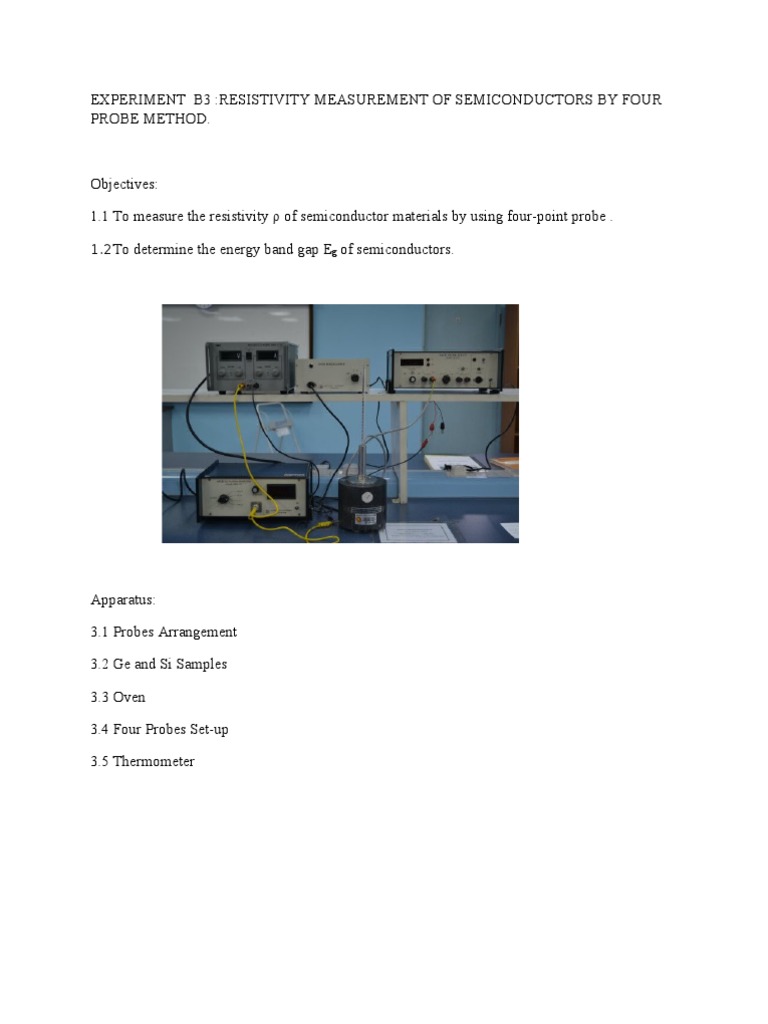 Experiment b3 | PDF | Band Gap | Electrical Resistivity And Conductivity