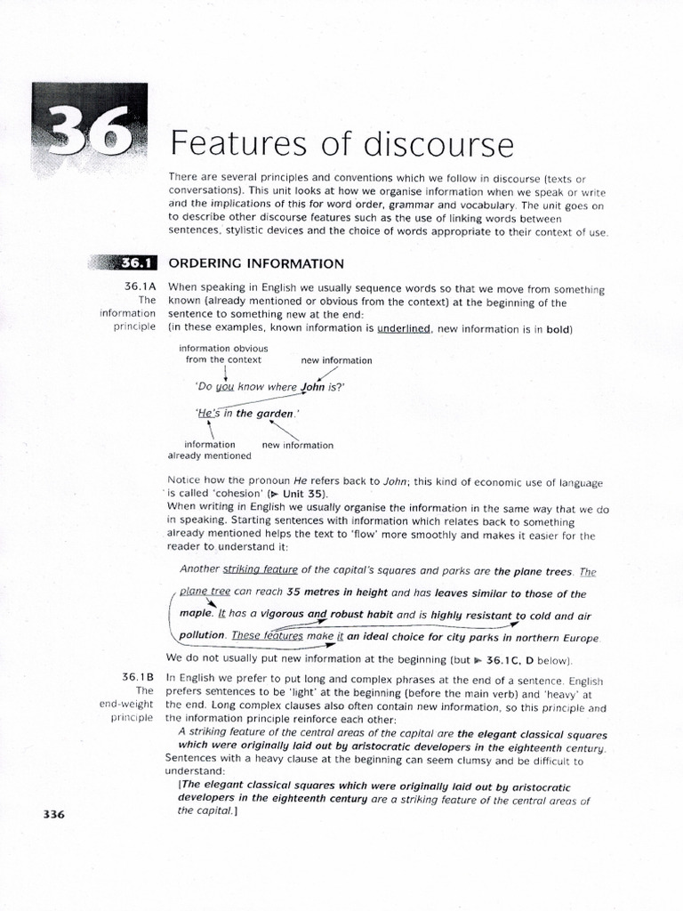 Features of Discourse | PDF