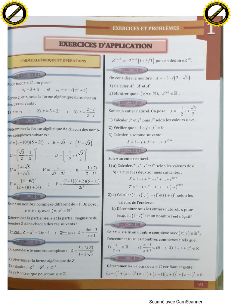 TD Nombre Complexe Ts3 | PDF