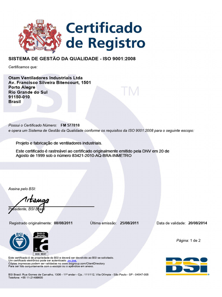 Certificado ISO | PDF
