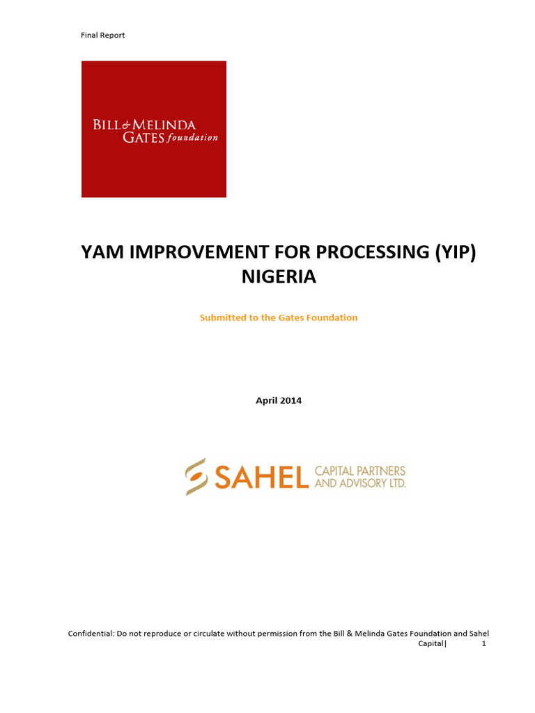 Nigeria Yam Improvement For Processing Report | PDF | Smallholding ...