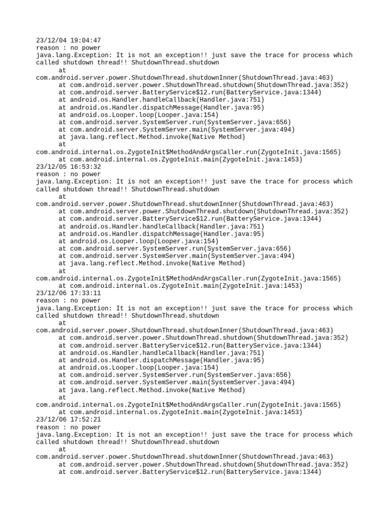 Power Off Reset Reason Backup | Download Free PDF | Java (Programming Language) | Information ...