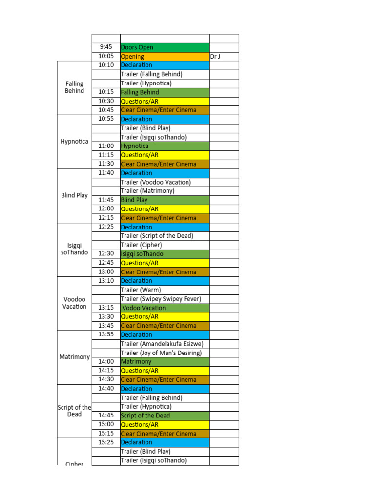 24th Copy of Viewing Schedule | PDF