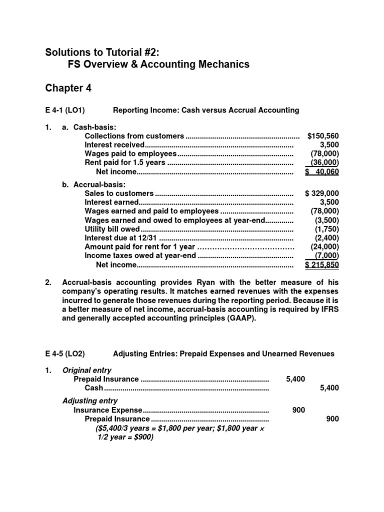 Tutorial 02 - Solutions | Download Free PDF | Accrual | Income