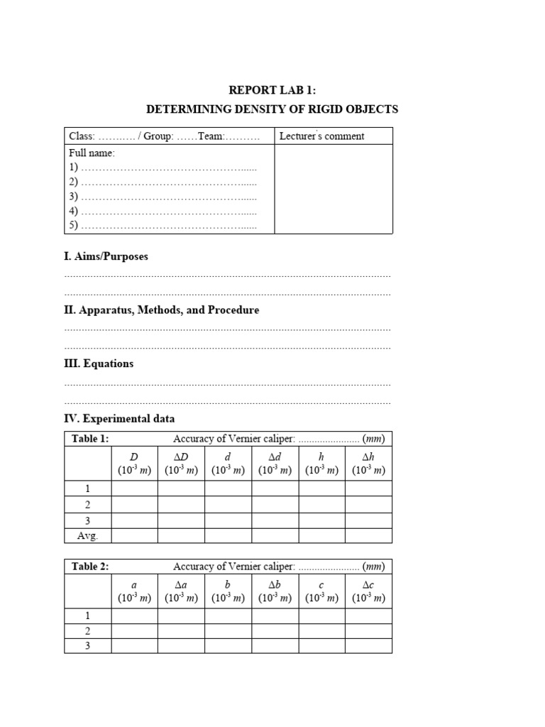 Report Lab 1 | PDF | Metrology | Physical Sciences