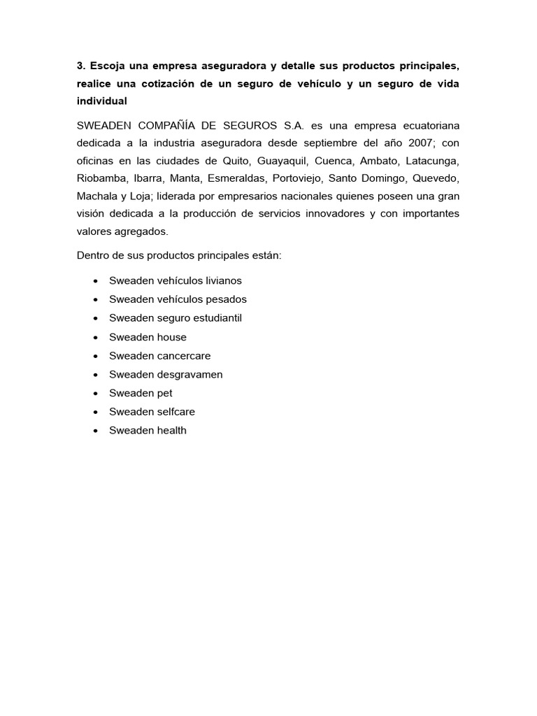 Trabajo Mercados | PDF | Seguro | Ecuador