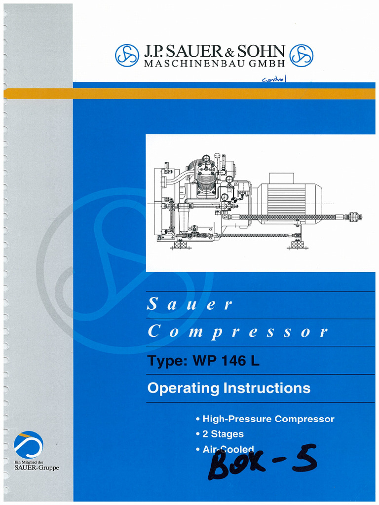 Control Air Compressor - J.P. SAUER & SOHN WP 146 L | PDF
