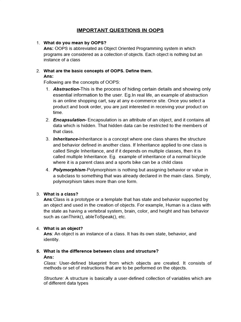 Oops For Cse - It Gdpi 2021 | PDF | Method (Computer Programming) | Inheritance (Object Oriented ...