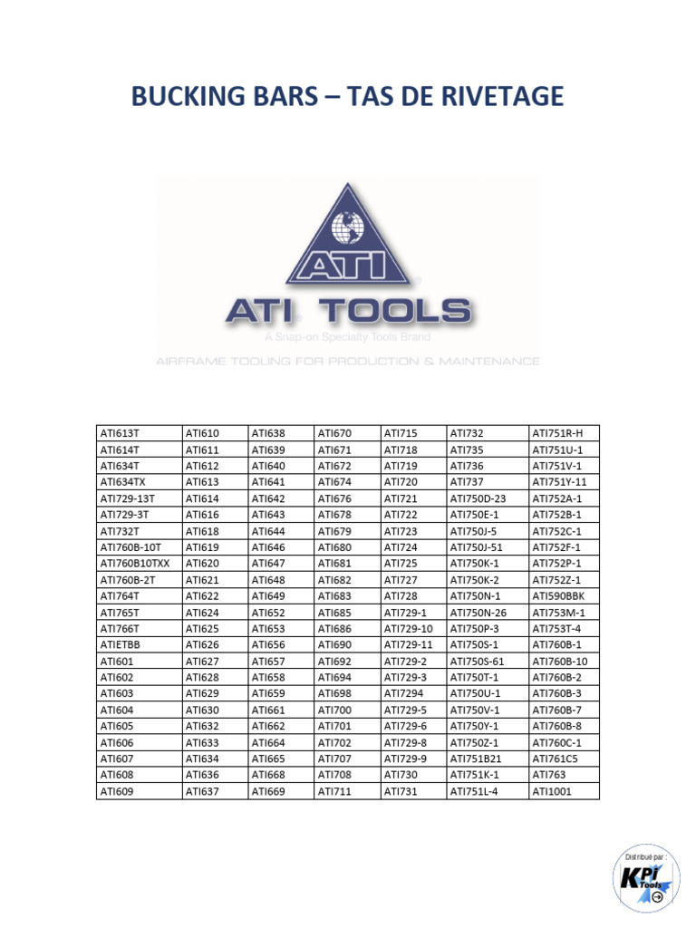 ATI-BUCKING-BARS | PDF | Rivet | Equipment