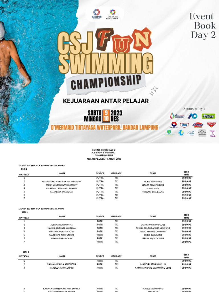 CSJ Fun Swimming Championship | PDF