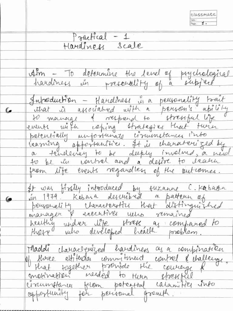 Hardiness Scale | PDF