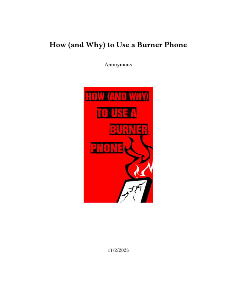 Anonymous How and Why To Use A Burner Phone | PDF | Telephone | Mobile ...
