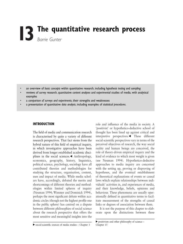 Gunter The Quantitative Research Process | PDF | Survey Methodology | Validity (Statistics)
