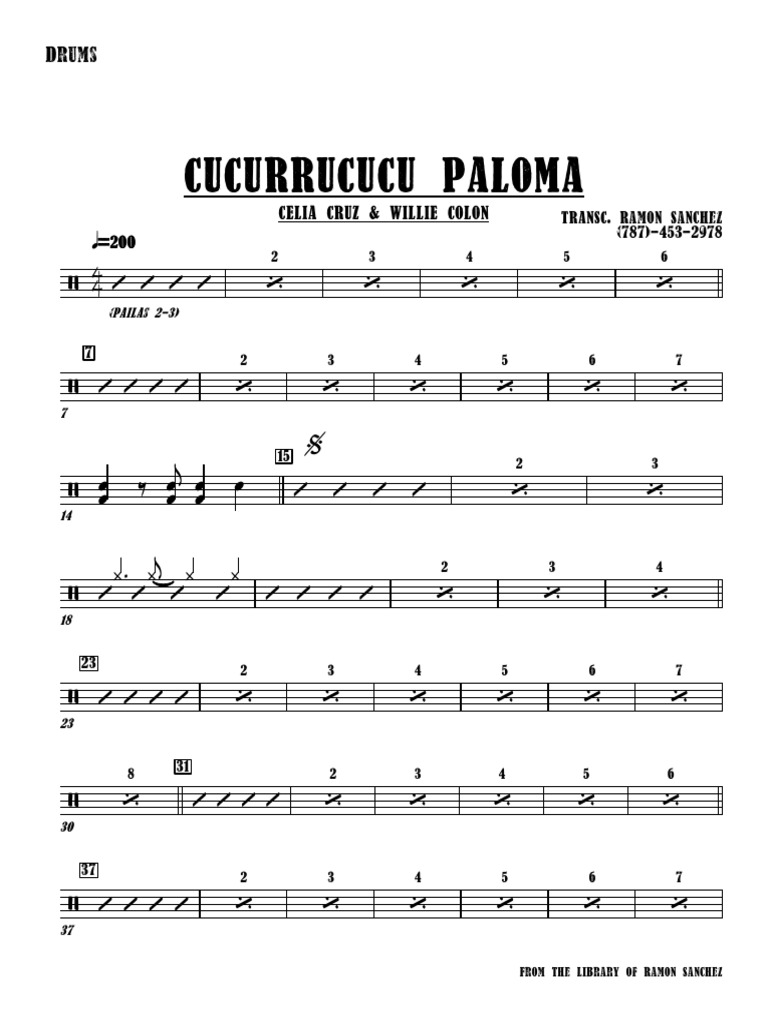 02 CUCURRUCUCU PALOMA Drums | PDF