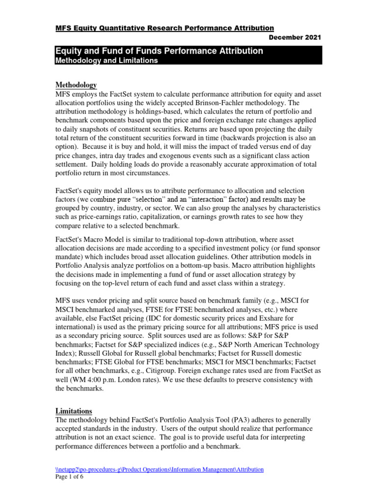 Attribution Guide | Download Free PDF | Asset Allocation | Investing