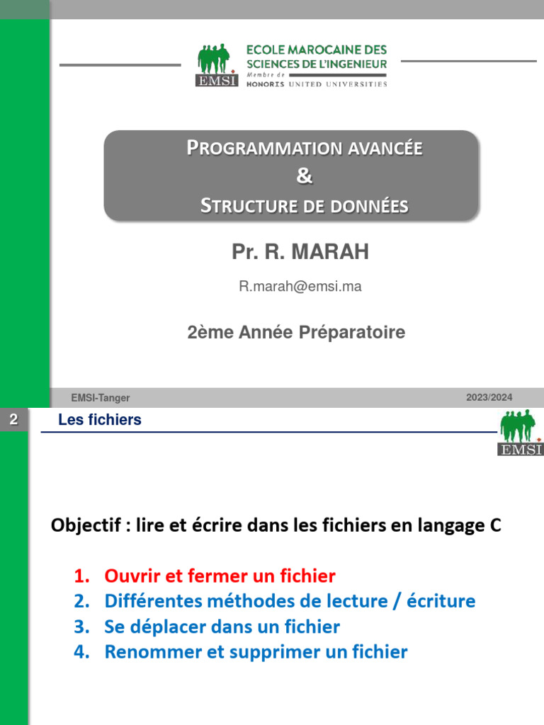 Cours 2 | PDF | Fichier texte | Pointeur (programmation)