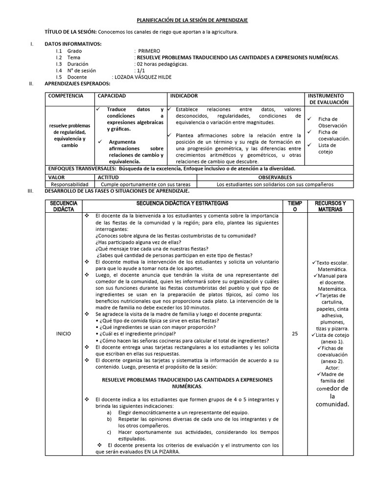 SESIÓN DE APRENDIZAJE (unidad III) | PDF | Evaluación | Aprendizaje SESIÓN DE APRENDIZAJE (unidad III) | PDF | Evaluación | Aprendizaje