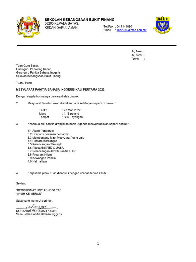 2023 Minit Mesy BI 1 | PDF