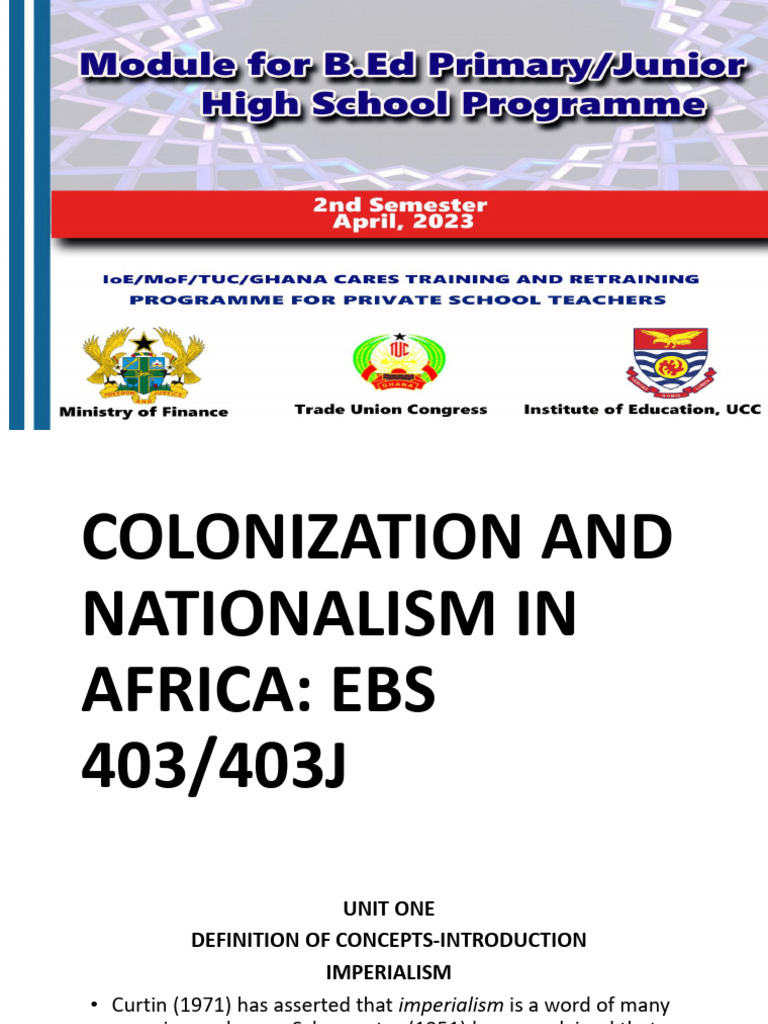 Imperialism and Nationalism in Africa | PDF