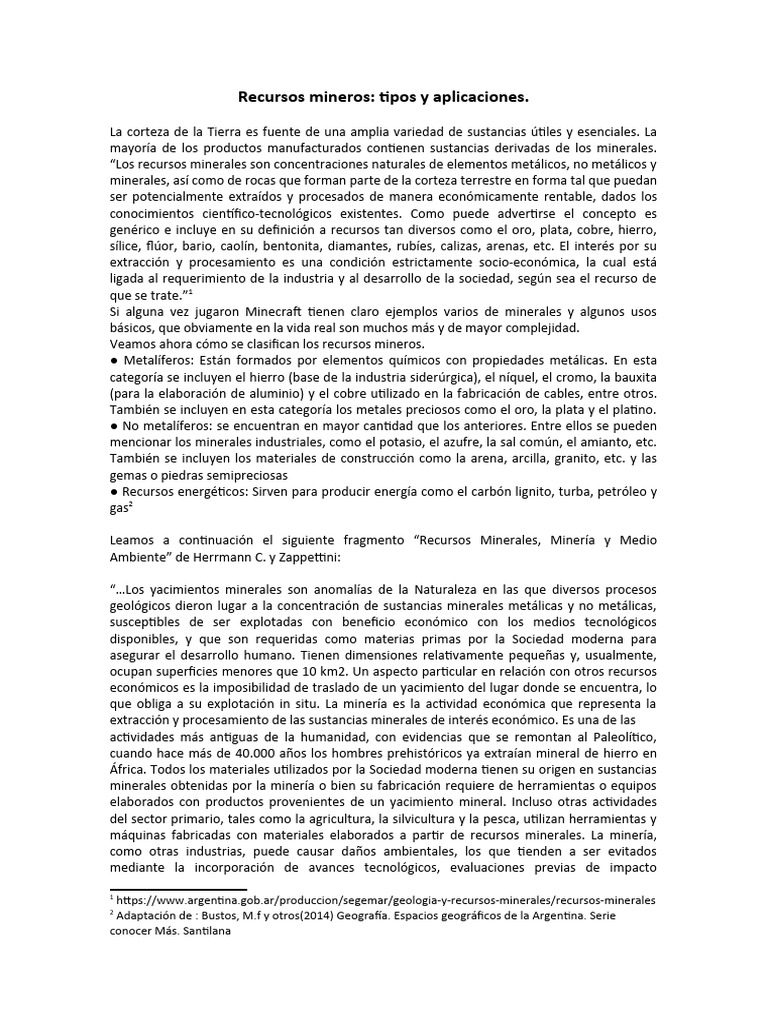 Recursos mineros | PDF | Minería | Minerales
