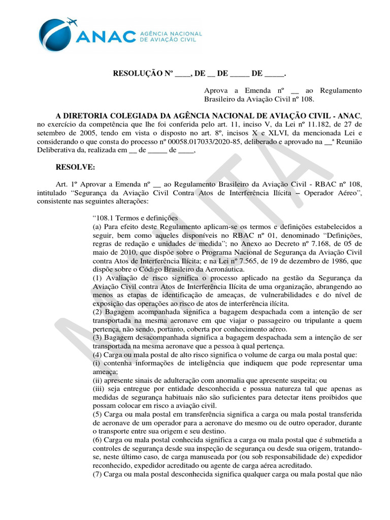 CP 23 2020 Minuta de Resolucao Rbac 108 | PDF