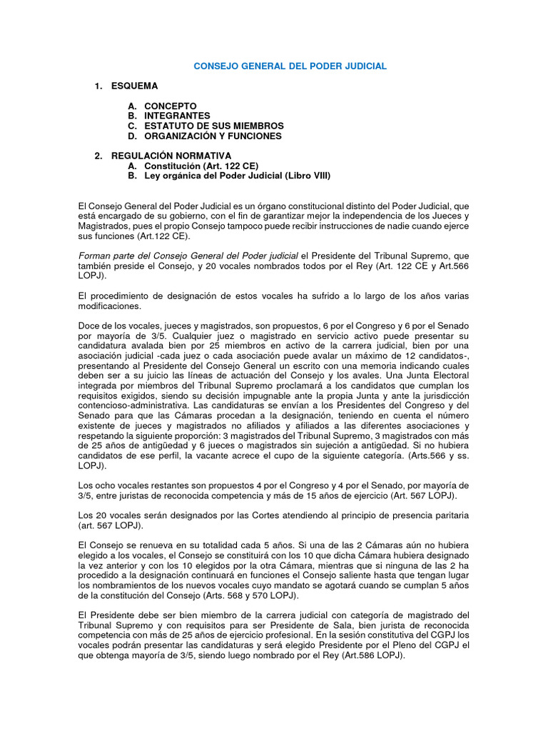 Consejo General Del Poder Judicial | PDF | Judicaturas | Gobierno