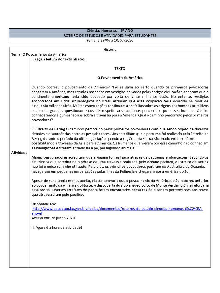 6o Ano Historia | PDF | Américas