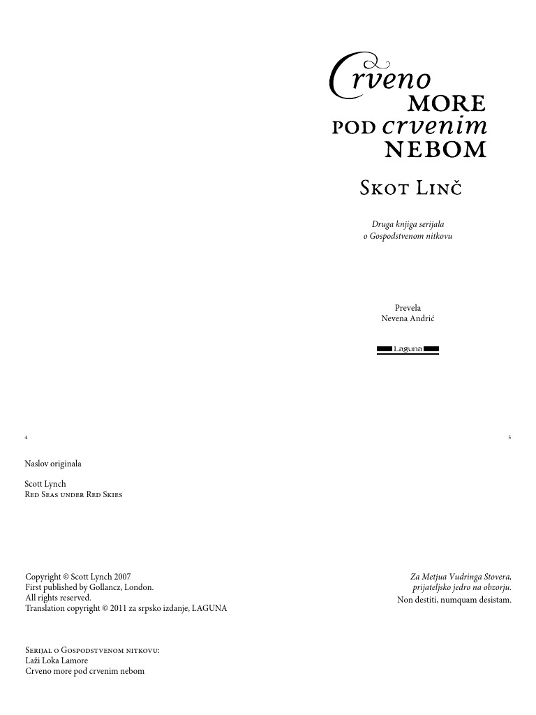 Druga Knji Ga Se Ri Ja La Ogospodstvenomnitkovu: Prevela Nevena Andrić | PDF