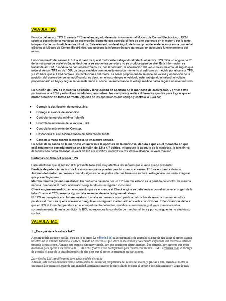 Valvula Tps | PDF | Acelerador | Conector eléctrico
