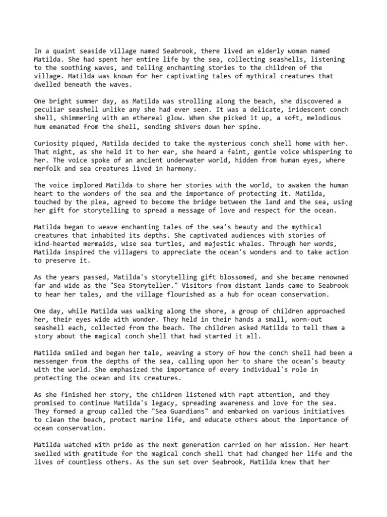 Matilda Story | PDF | Mermaid | Sea