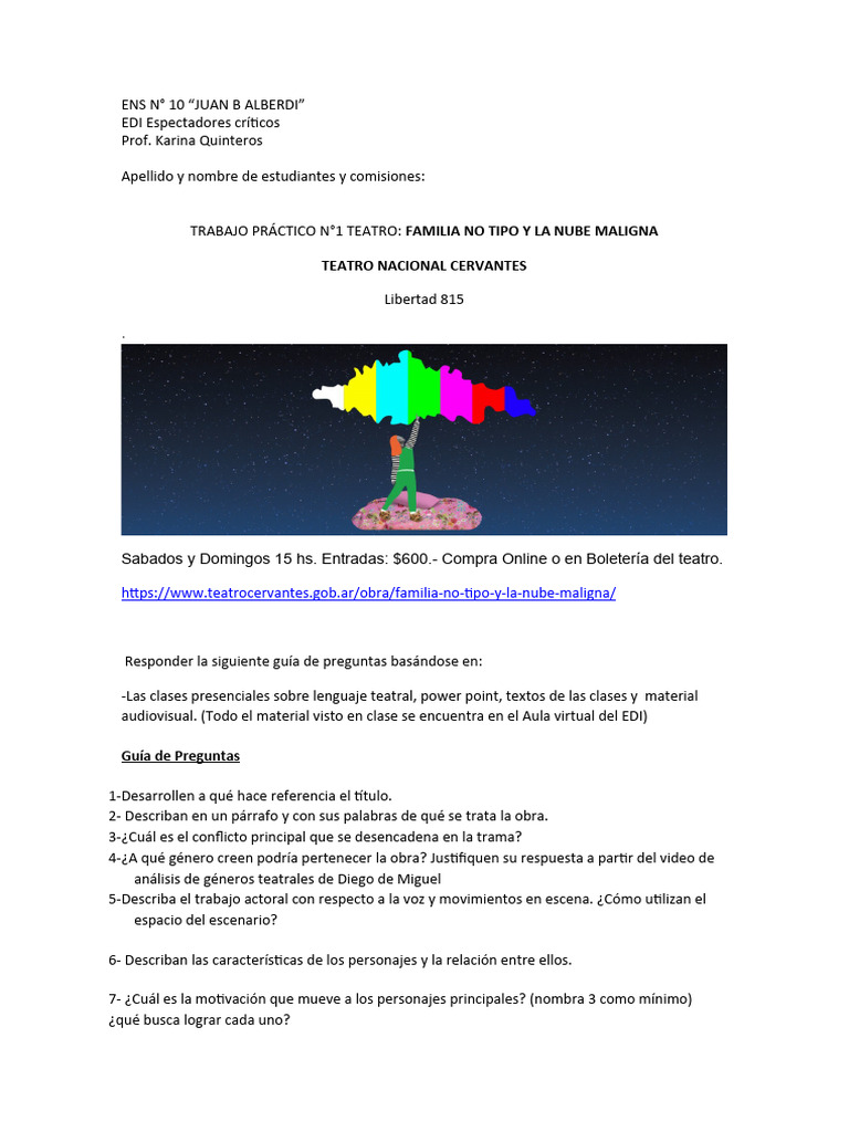 TP1 Familia No Tipo y La Nube Mailgna | PDF | Teatro