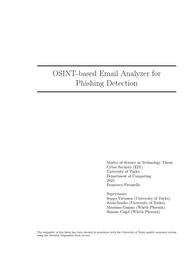 OSINT-based Email Analyzer For Phishing Detection | PDF | Phishing ...