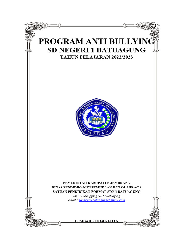 Program Anti Bullying 1bta | PDF | Pengembangan Diri | Kesehatan Holistik