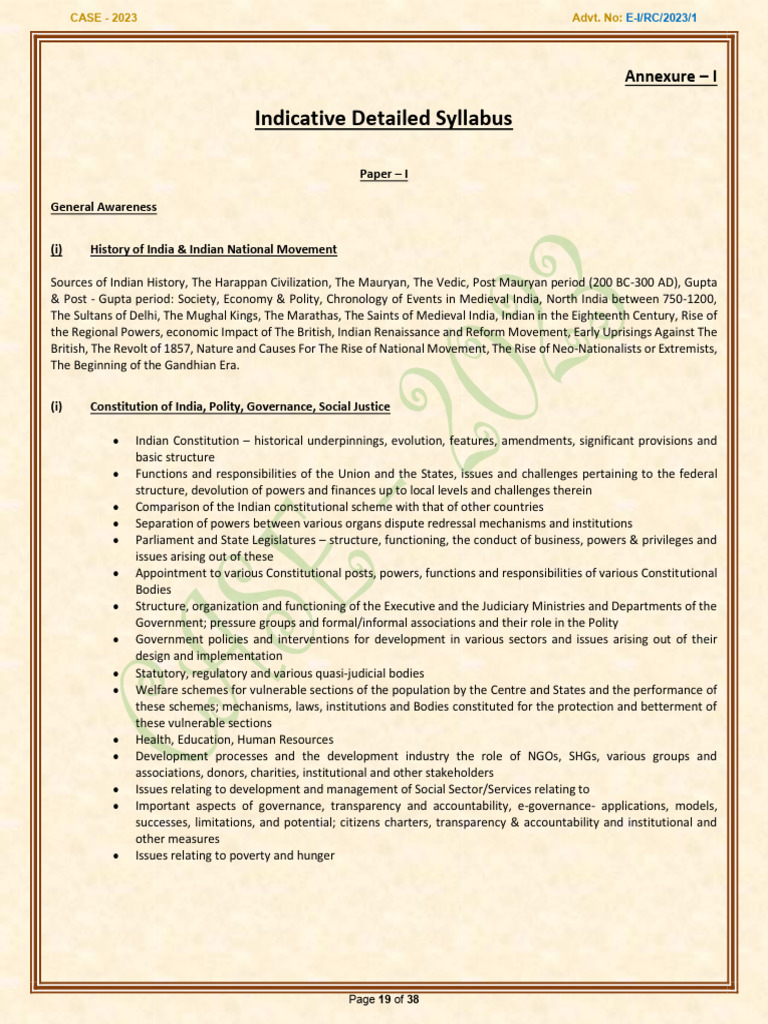 UPSC CSE 2023 Syllabus Overview | PDF | Chemistry | Sustainability
