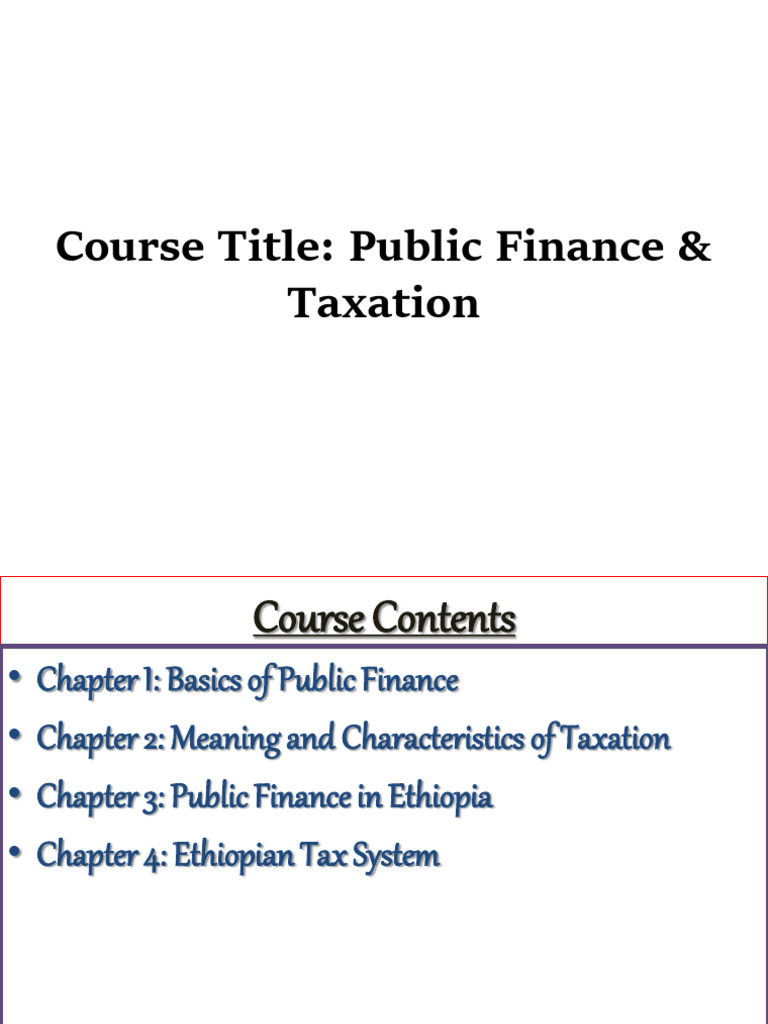 Public Finance and Taxation Overview | PDF | Taxes | Public Finance