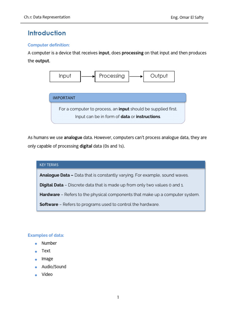 Ch1 - Data Representation | Download Free PDF | Byte | Image Resolution
