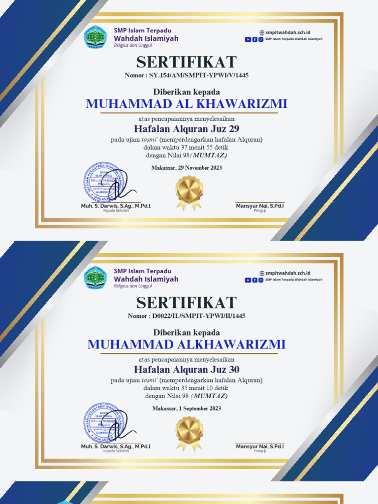 Sertifikat Tasmi | PDF