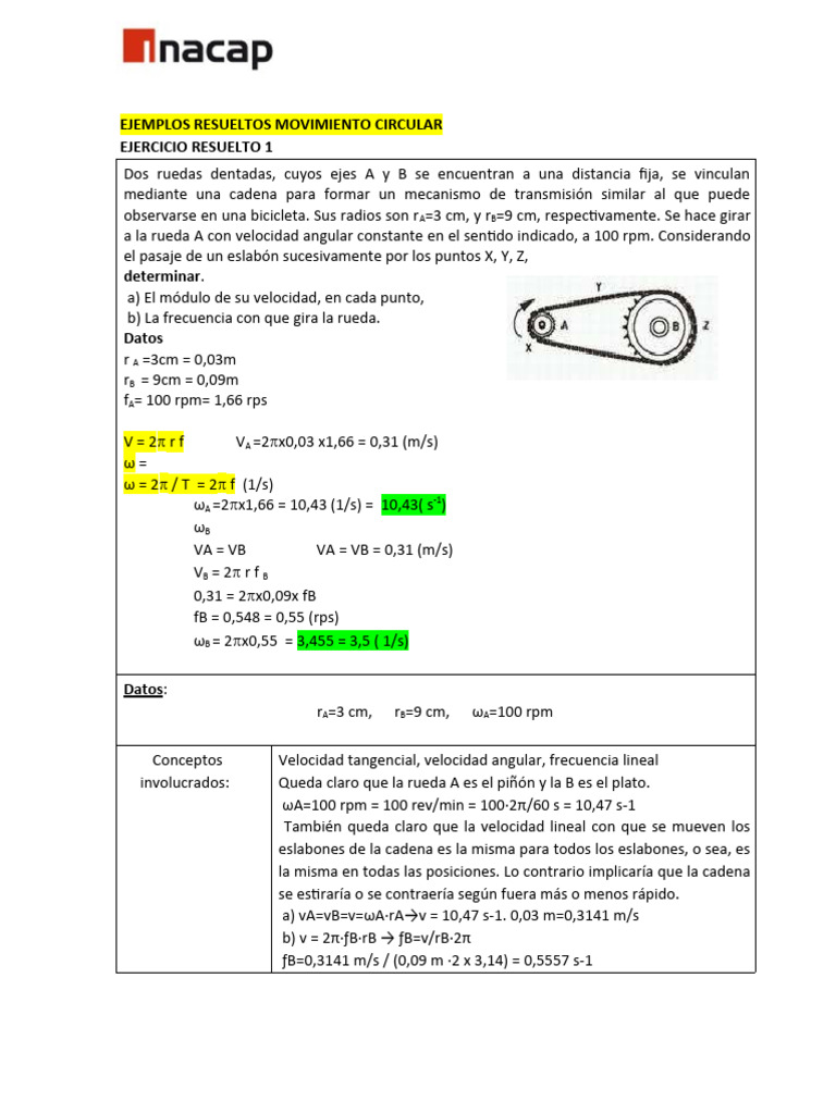 Ejercicios Movimiento Circular Mecanica Dinamica 2023 | PDF | Velocidad ...