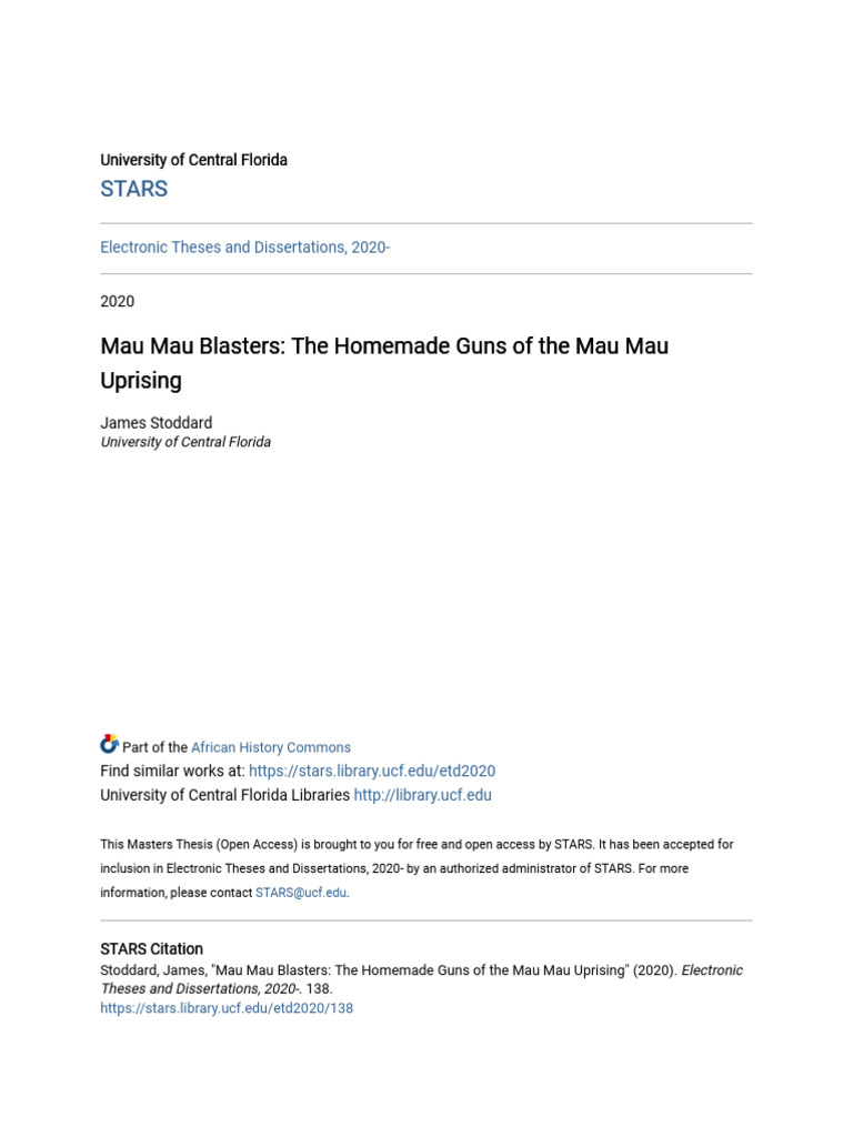Mau Mau Blasters - The Homemade Guns of The Mau Mau Uprising | PDF ...
