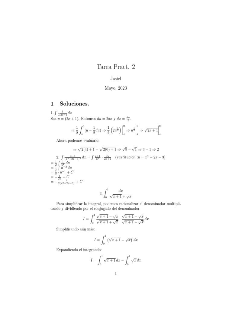 Pract 2 | PDF | Integral | Matemáticas