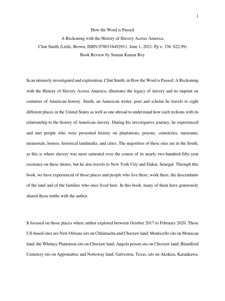 How The Word Is Passed A Reckoning With | PDF | Slavery | Confederate ...