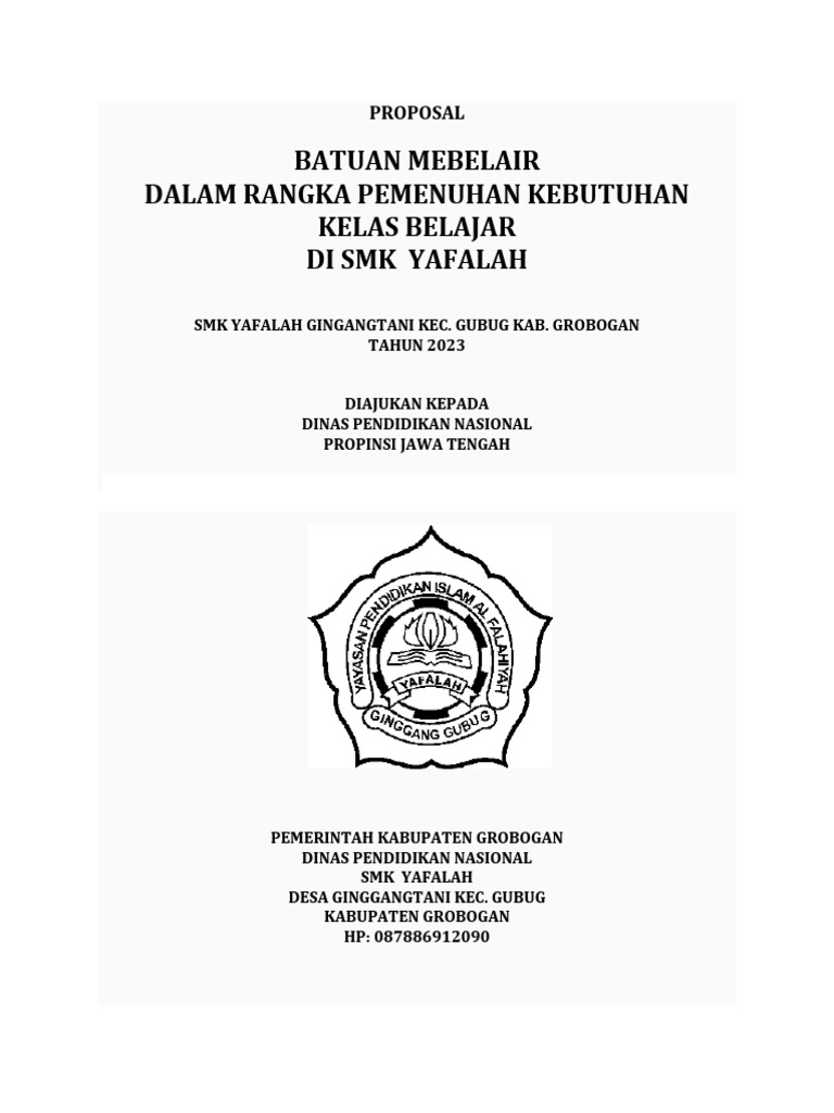 PROPOSAL Bantuan Mebelair | PDF