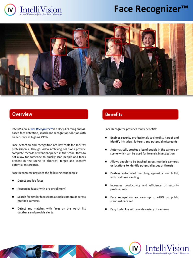 IntelliVision FaceRecognizer Datasheet 0123 | PDF | Computing | Information Technology