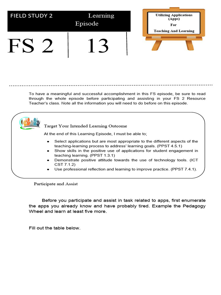 FS 2 Le 13 | PDF | Learning | Application Software