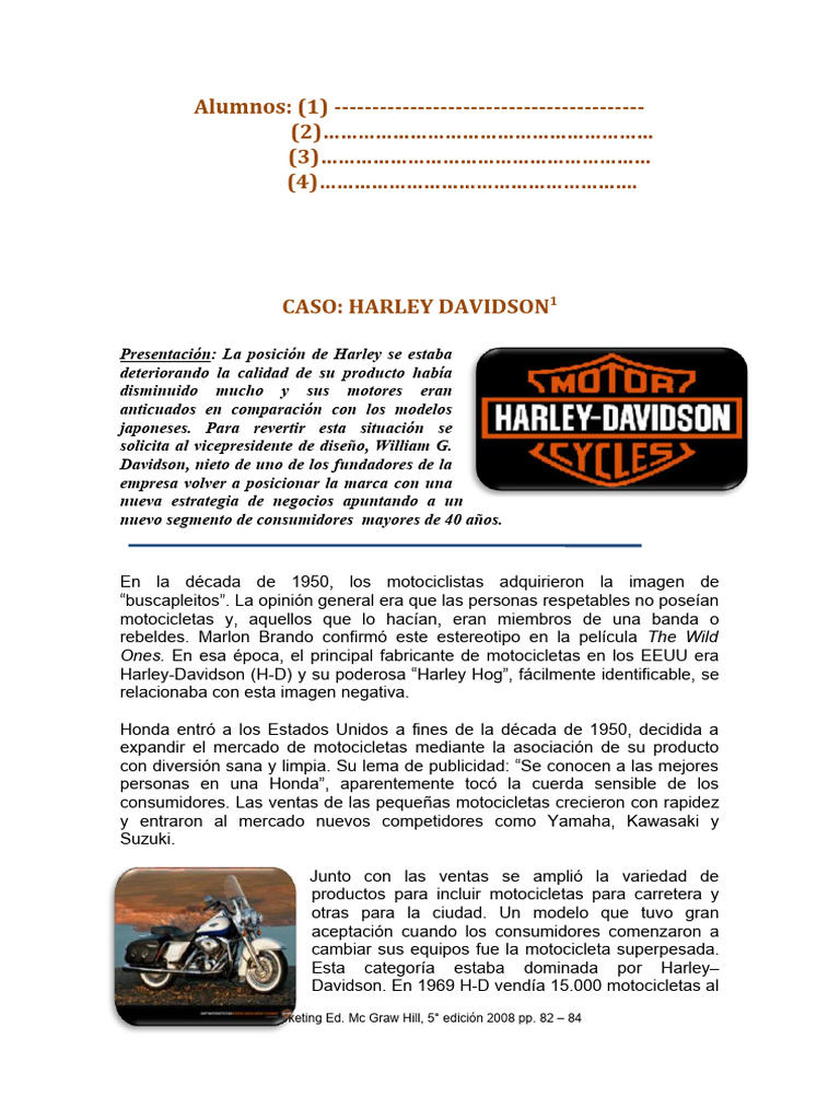 CASO Harley Davidson Versión 2 | PDF | Harley Davidson | Lean Manufacturing