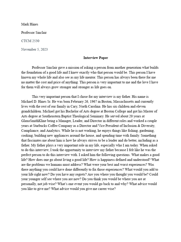 interview paper-2 | PDF | Psychology | Behavioural Sciences