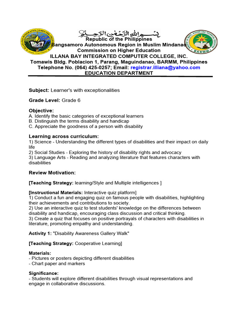 Learning 4as Pdf Disability Learning