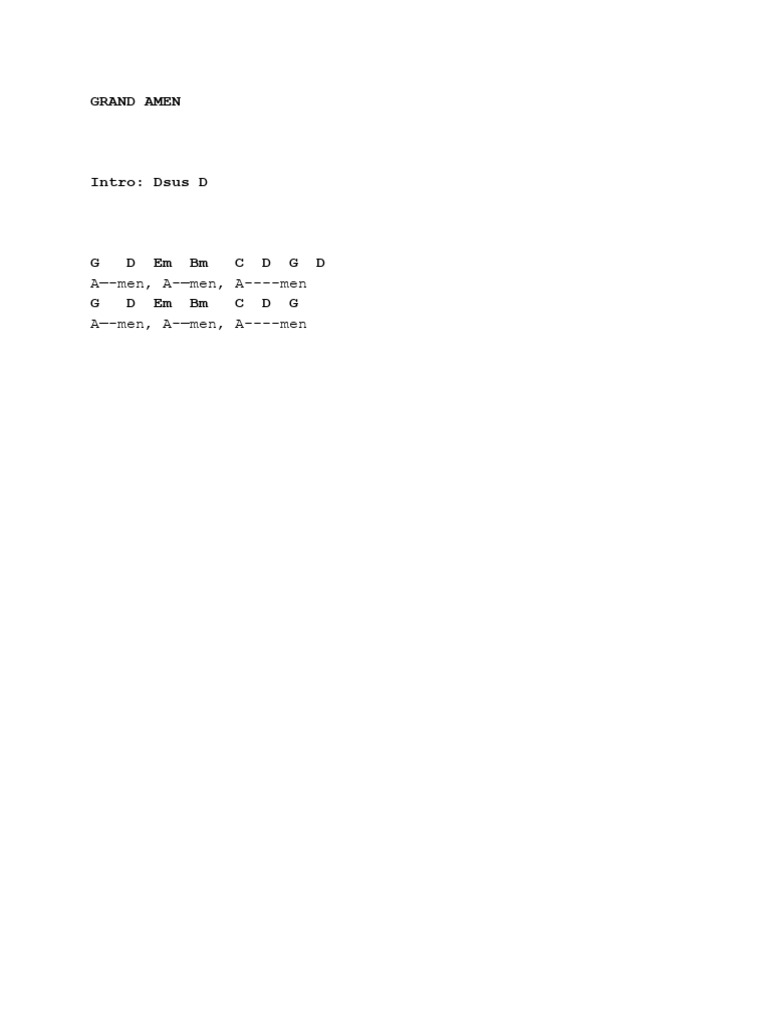 Grand Amen Chords | PDF