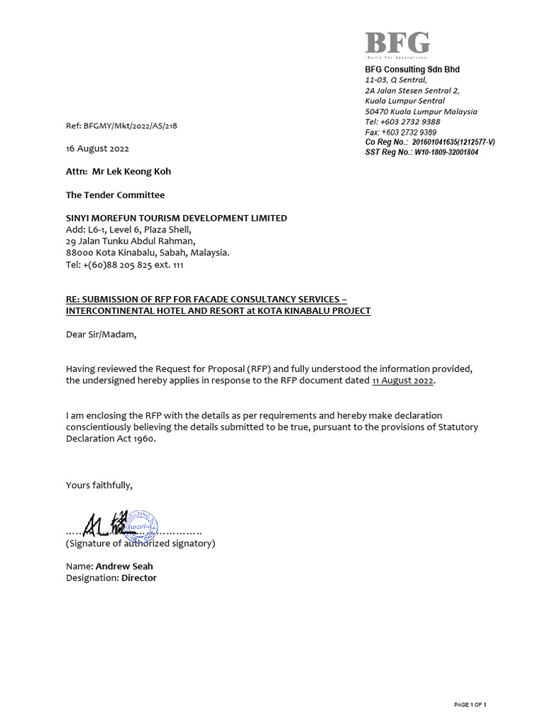 Intercon KK Facade Consultancy Fee Proposal | PDF | Business